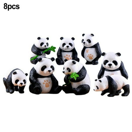 Panda Miniature Figurines Playset Cute Landscape Garden Dollhouse DIY ...