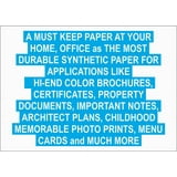 WATERPROOF PAPER 50 Sheets Bulk pack, SYNTHETIC PAPER Thickness 8 MIL ...
