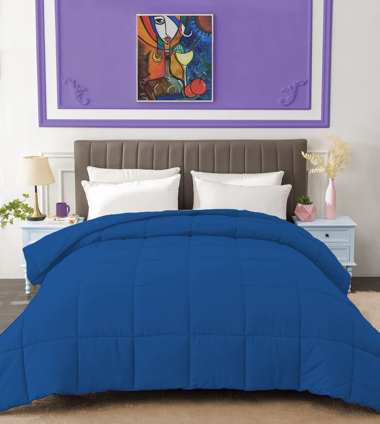 BedDecor 300 GSM 1 Pcs Solid (Medium Blue,King / California King) 100% ...