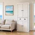 Freestanding Tall Storage Cabinet with Adjustable Shelves & Drawer ...
