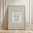 What’s The Best That Could Happen Wall Art Sage Green Stripe Print ...