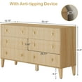 Dresser for Bedroom, 55-Inch Chest of Drawers, Wood 6 Drawers Double ...