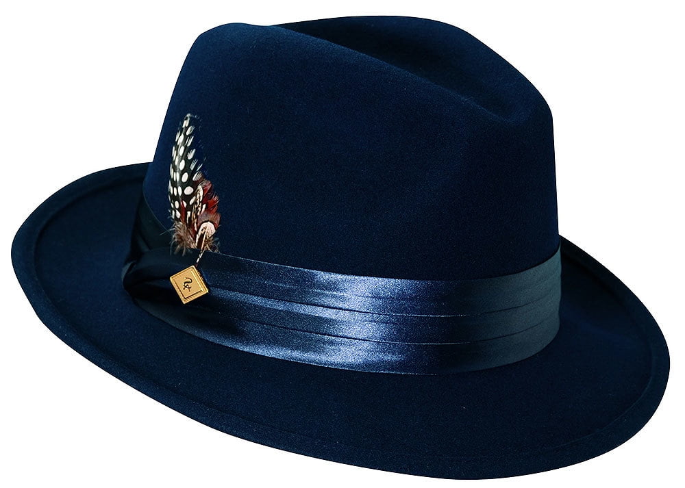 Stacy Adams Men's Crush Wool Felt Fedora Hat S NAVY - Walmart.com Stacy Adams Men's Crush Wool Felt Fedora Hat S NAVY - Walmart.com