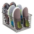 mDesign Metal Wire Closet Organizer Basket with Built-In Handles, 4 ...