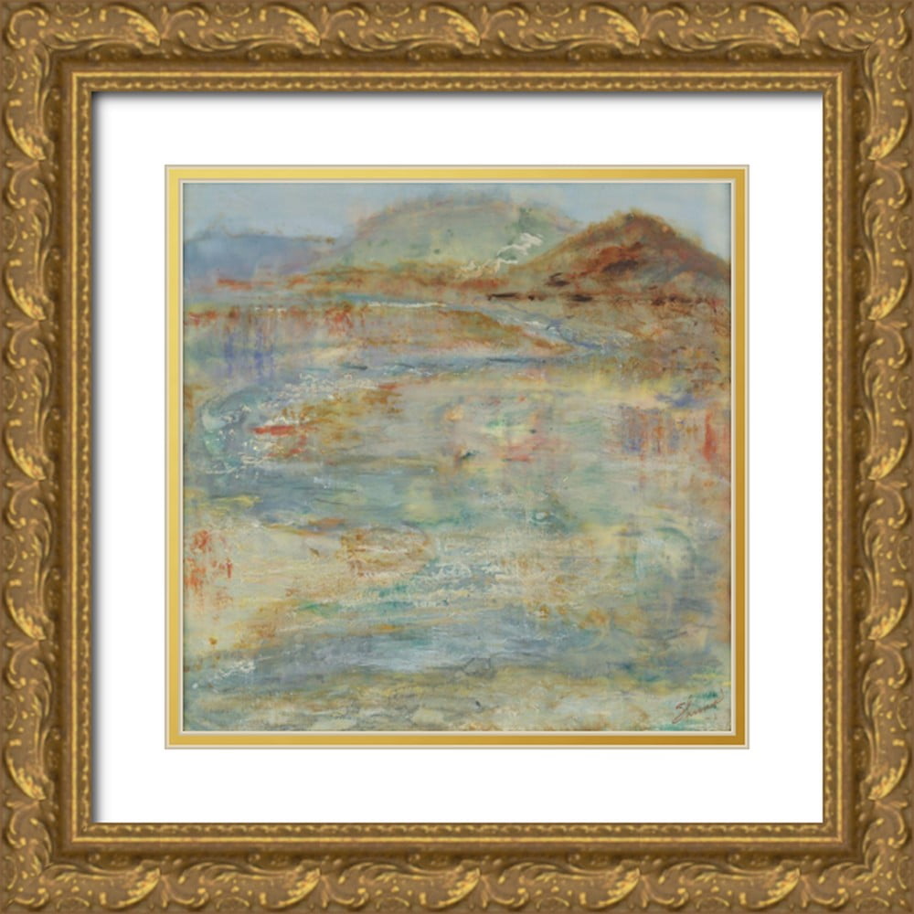 Shanti, Shima 15x15 Gold Ornate Wood Framed with Double Matting Museum ...