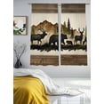 Animal Pattern Elk Bear Silhouette Chiffon Sheer Curtains 72 Inches ...