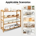 Natural Bamboo 4 Tiers Shoe Rack Shoe Storage Organizer Floor Standing ...