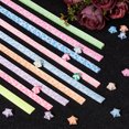 4Sets Luminous Lucky Star Origami Paper Glitter Powder Luminous Style ...
