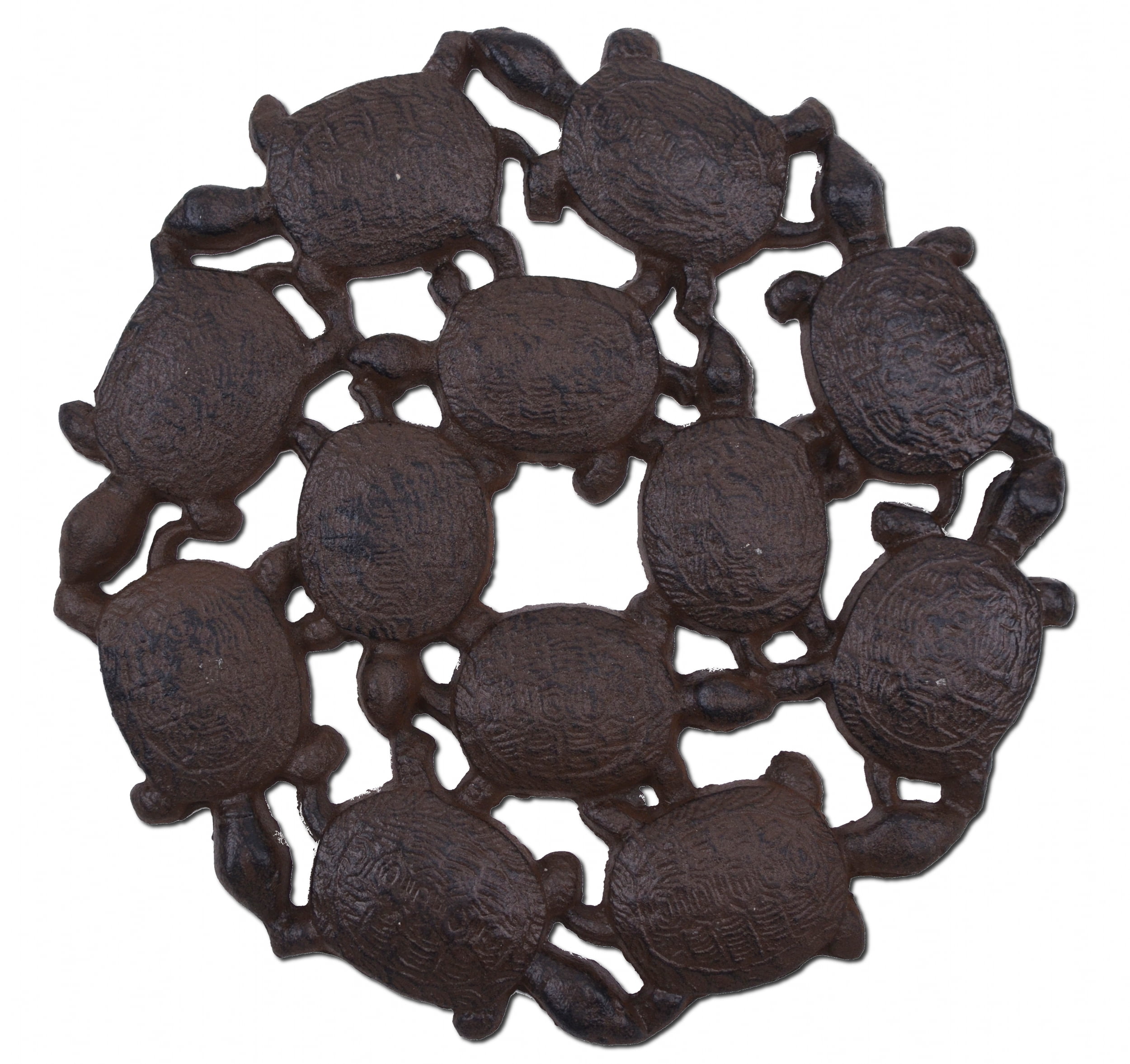 Decorative Baby Turtles Stepping Stone Rust Brown Cast Iron 10.25" Wide ...
