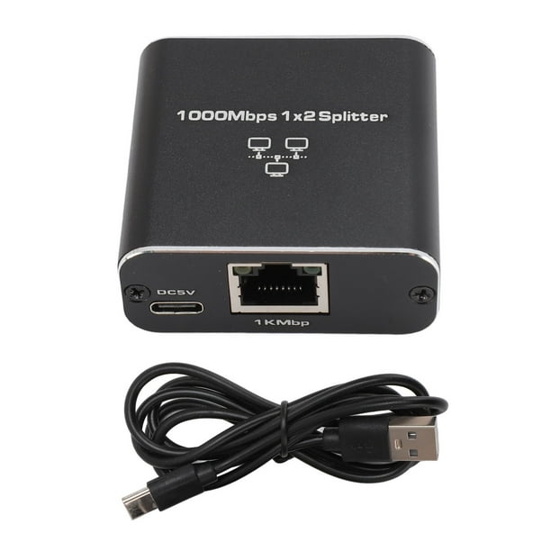 Gigabit Ethernet Splitter, LAN Splitter Aluminum Alloy Expand Ports for ...
