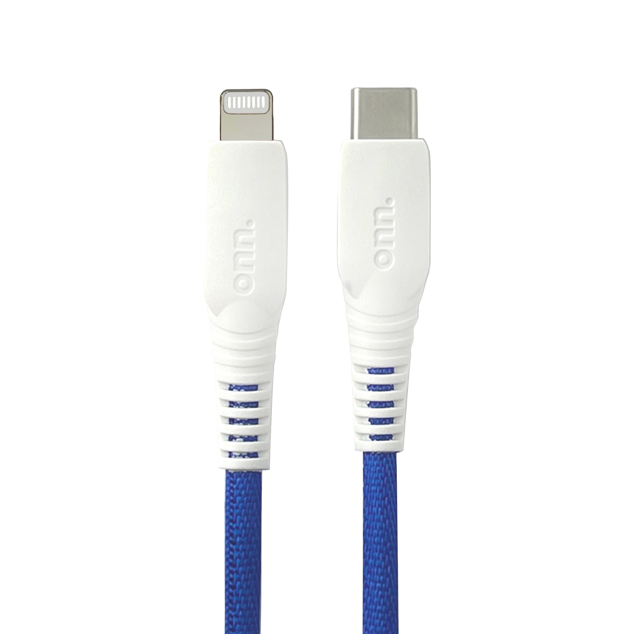 onn. Lightning to USB-C Rainbow Charging Cable, Blue, 6' - Walmart.com