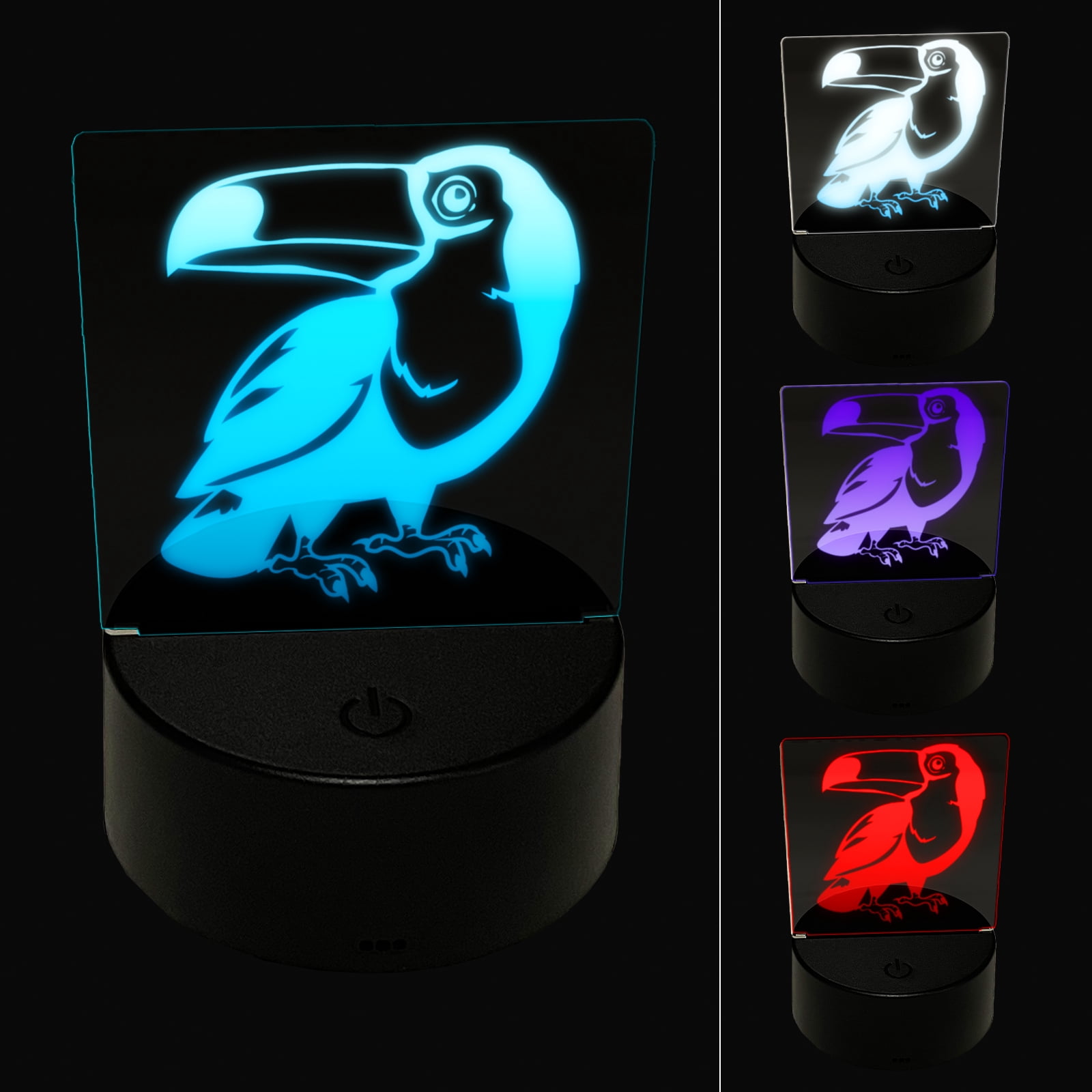Curious Toco Toucan Bird LED Night Light Sign 3D Illusion Desk ...