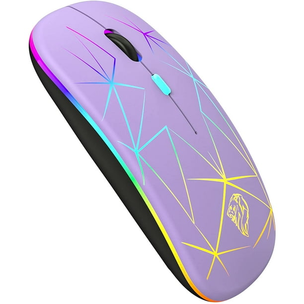 Wireless Mouse,Slim Rechargeable Bluetooth Mouse, Dual Mode(Bluetooth 5 ...