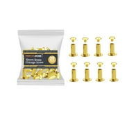 50 Pack of Chicago Screw Post Binding Screws, 6mm Brass Plated Metal ...