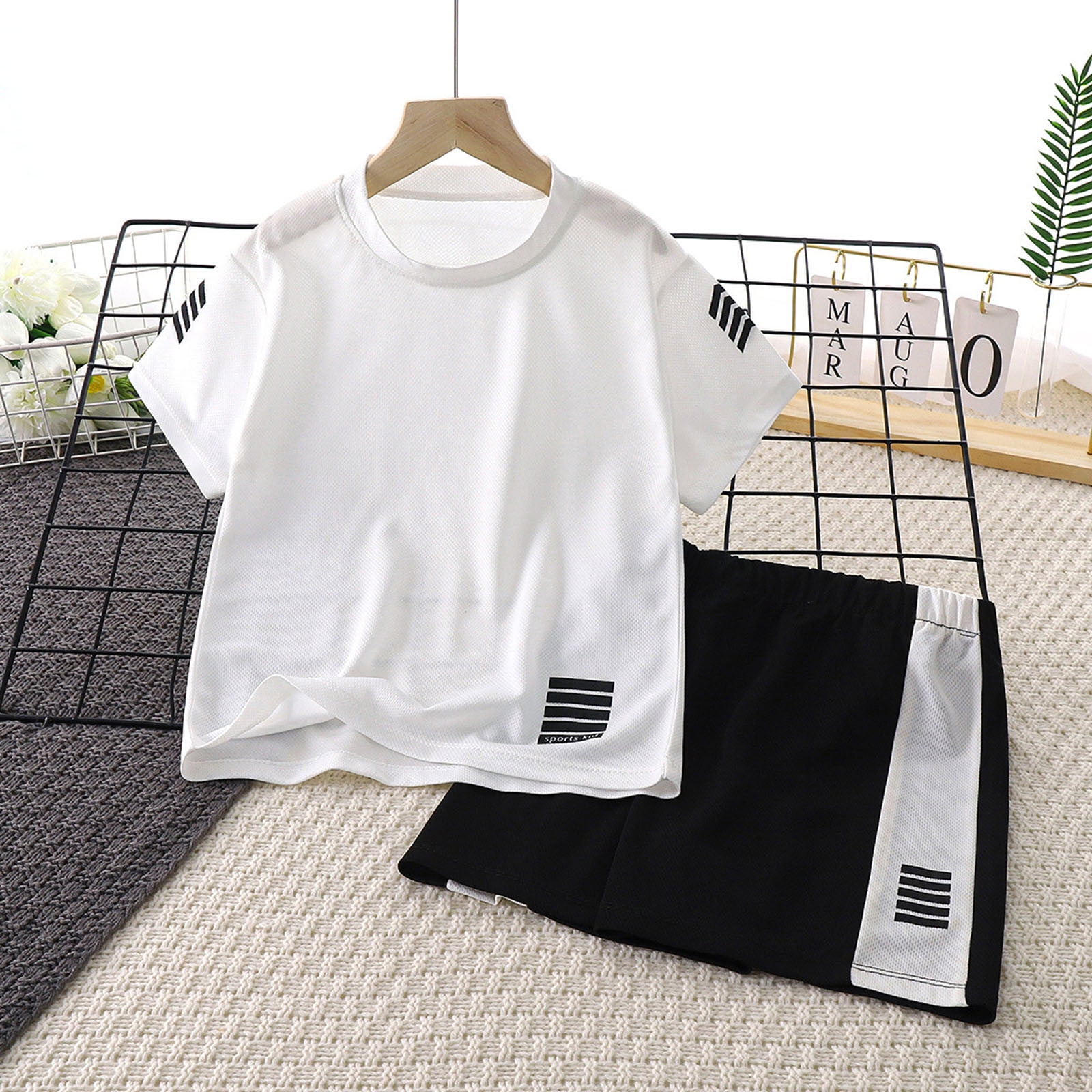 Boys Outfits Set for Spring Summer Toddler Sports T-Shirt and Shorts ...