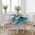 Blooming Flower White Lotus Table Cloth 60x60in, Waterproof Square ...