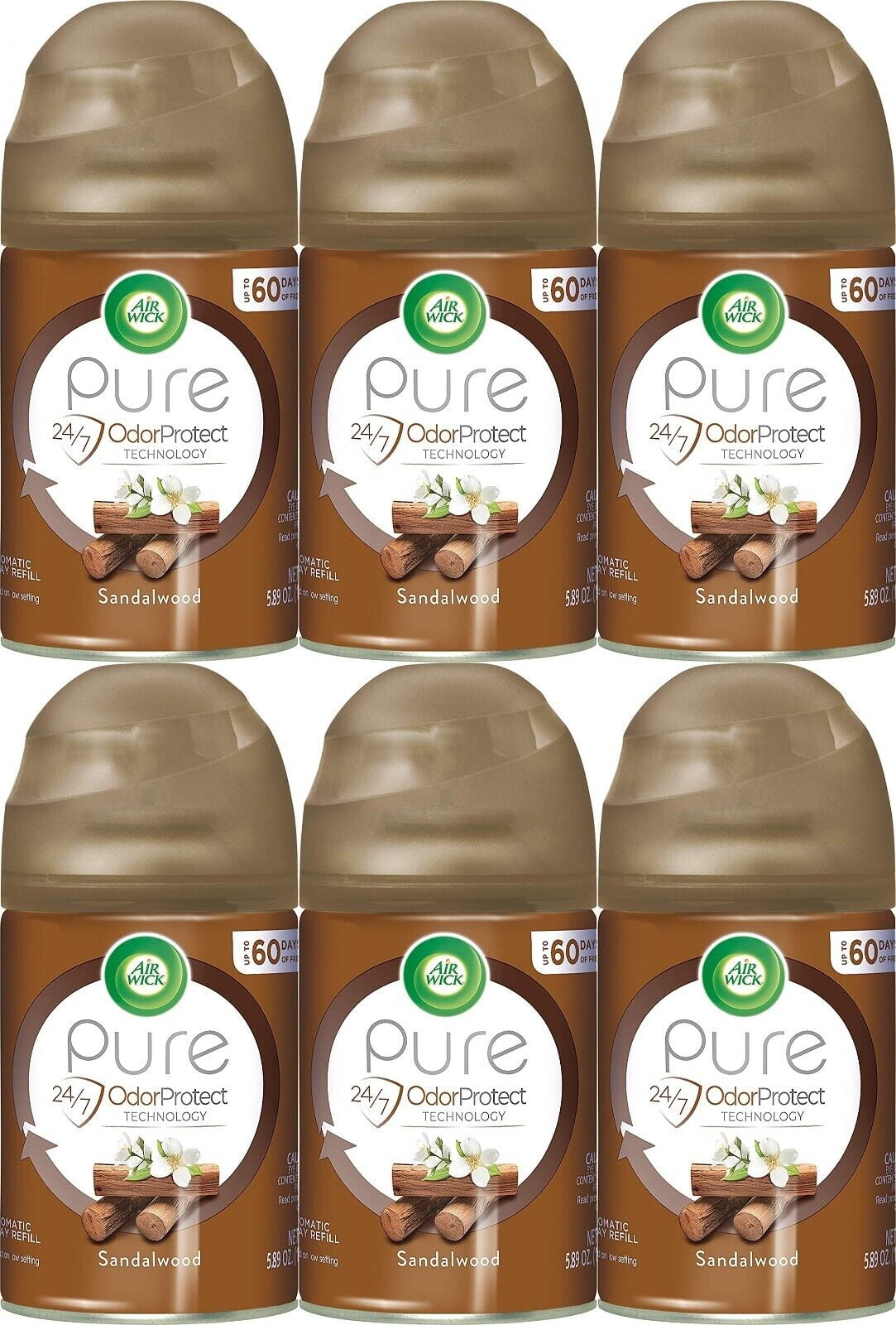 Air Wick Pure Automatic Air Freshener Spray Refill, Sandalwood Holiday ...