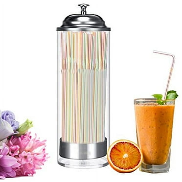 Youngever Straw Dispenser, Plastic Straw Holder with Lid, Drinking ...