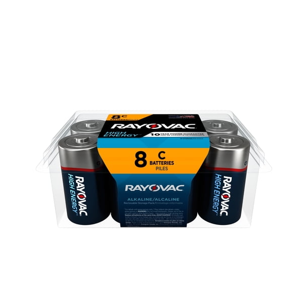 Rayovac High Energy C Batteries (8 Pack), Alkaline C Cell Batteries ...