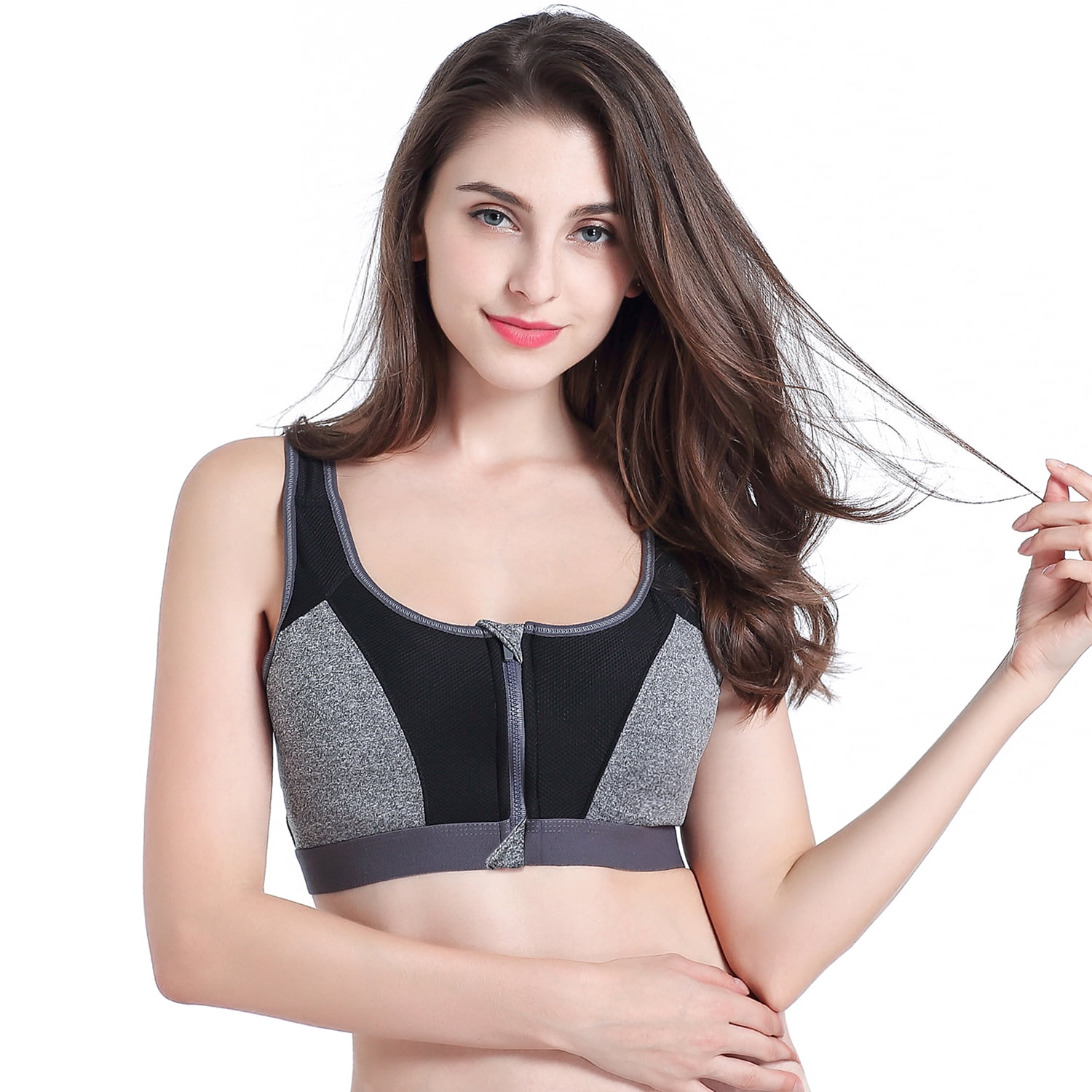 Mukola Women's Zip Front Sports Bra High Impact Support Wirefree ... Mukola Women's Zip Front Sports Bra High Impact Support Wirefree ...