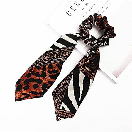 Ribbon Hair Tie Printed Silk Scarf Large Intestine Hair Tie Horsetail ...