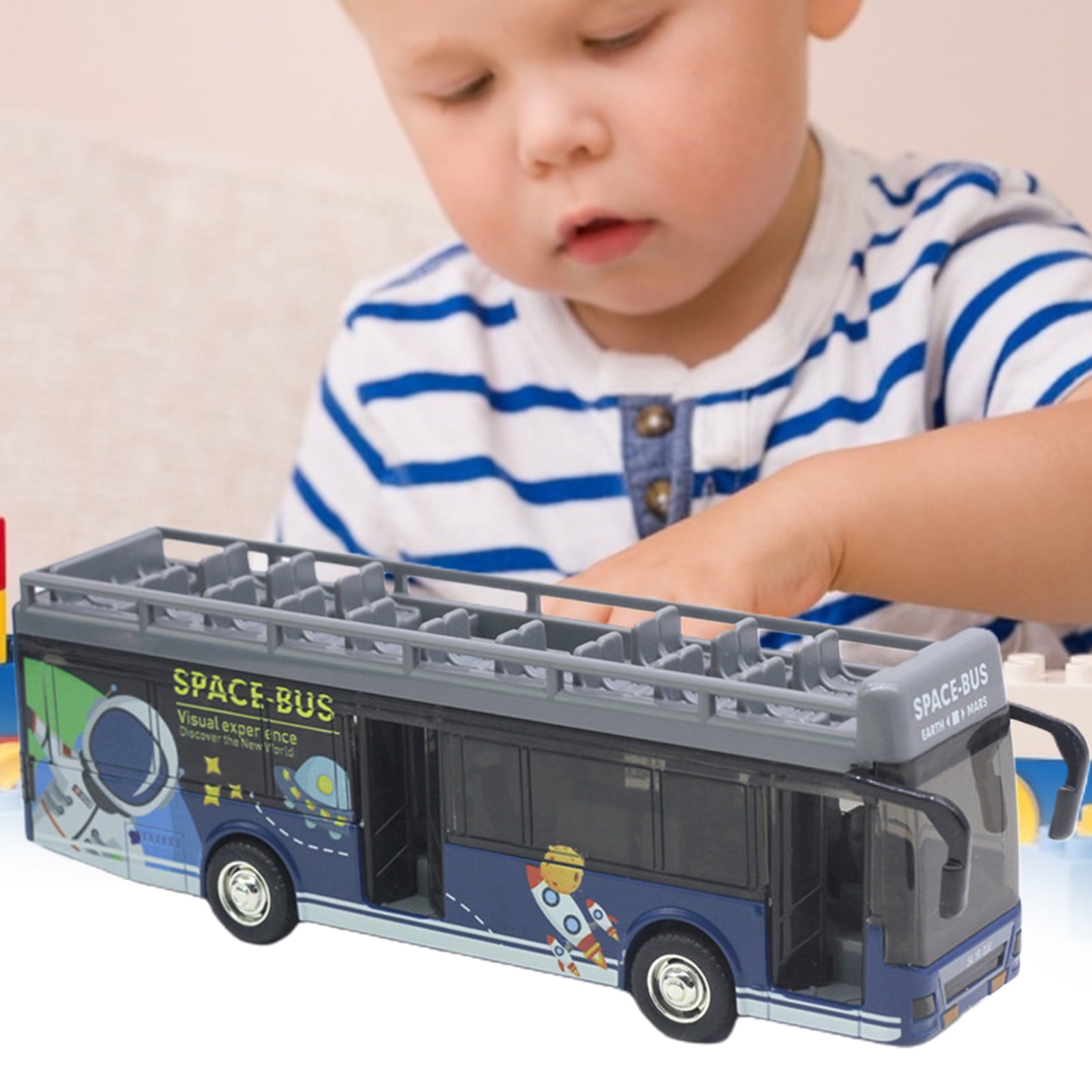 Mini Open Top Double Layer Sightseeing Bus Model with Acousto-Optic ...