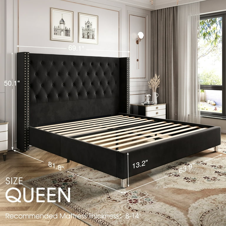 Tufted black headboard store
