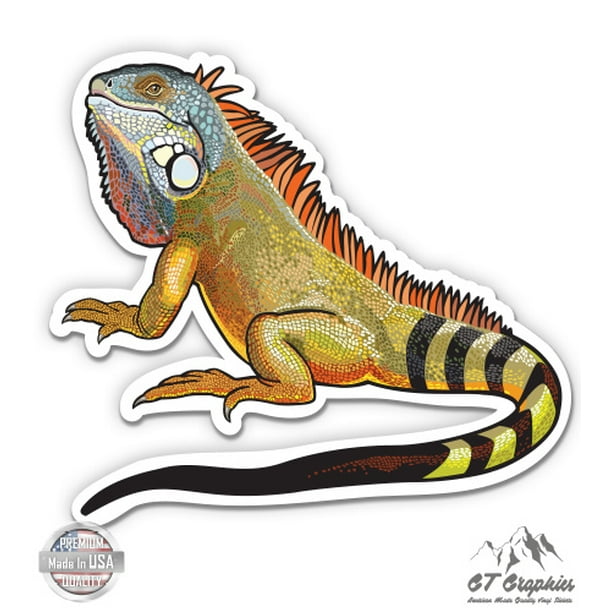 Iguana - 5" Vinyl Sticker - For Car Laptop I-Pad - Waterproof Decal ...