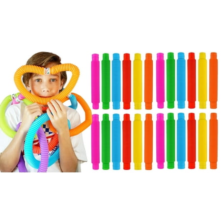 JA-RU Pull Pop Tubes Sensory Fidget Toys (24 Tubes in Display Box) Pop ...
