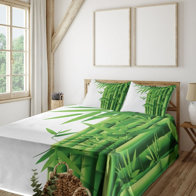 Bed Sheet Sets Fog Forest Bed Sheet Set - Botanical Pine Tree Design ...