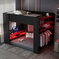 Newest Full Bunk Bed with Height-Adjustable Desk & RGB Light, Gamer ...