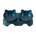 Cat Ear Double Bowl, 15° Inclined Neck Protection Pet Feeder, Non-Slip ...