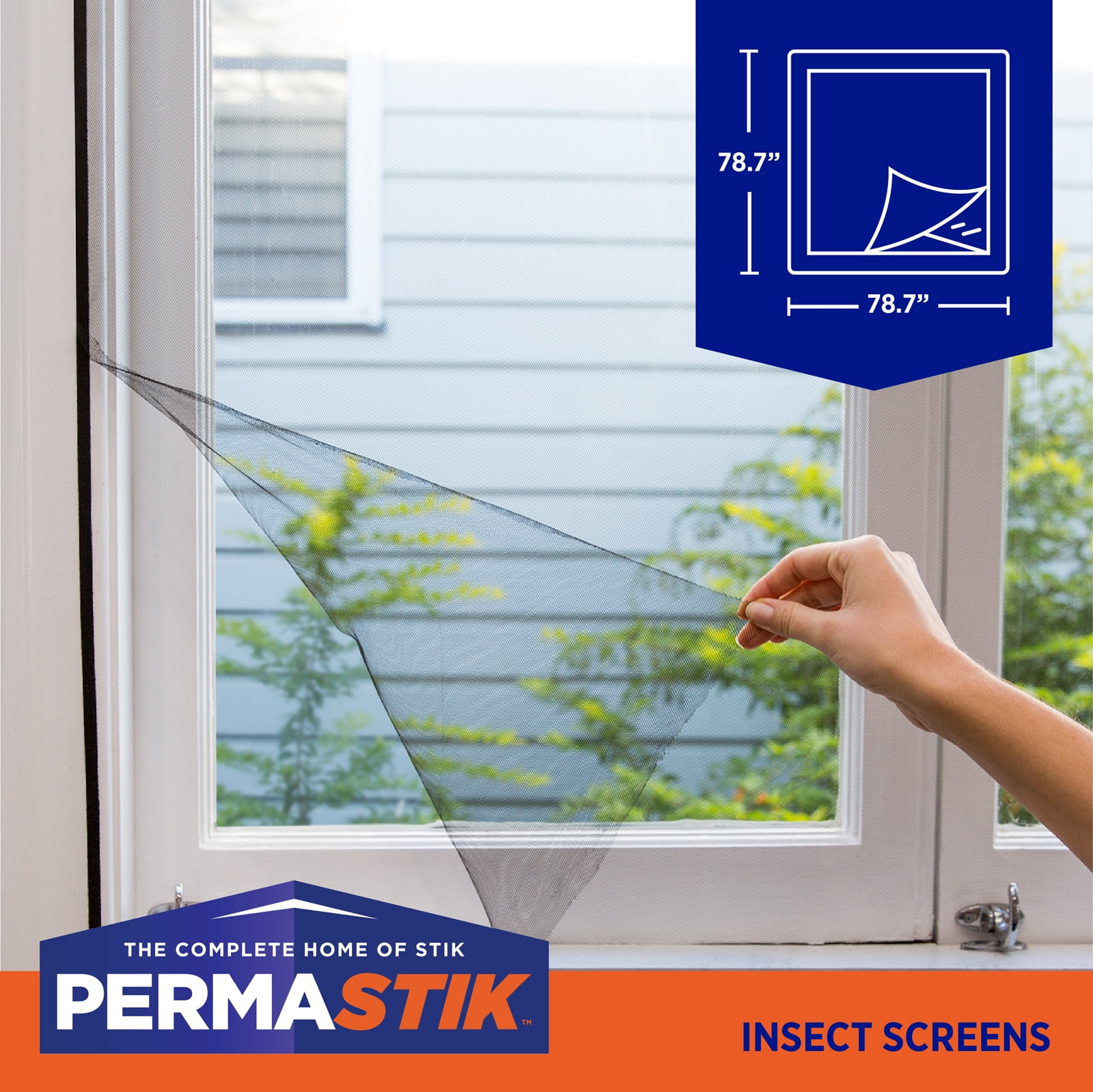 PermaStik XL Removable Insect Screen, Fits areas up to 78.7 in x 78.7 ...