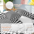 Abstract Plaid Comforter Set California King Size, Abstract Black White ...