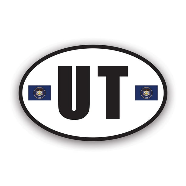 Utah Flag Oval Sticker Decal - Self Adhesive Vinyl - Weatherproof ...