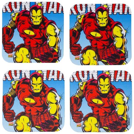 Iron Man 802260 Marvel Iron Man Neoprene Coaster Set - 4 Piece ...