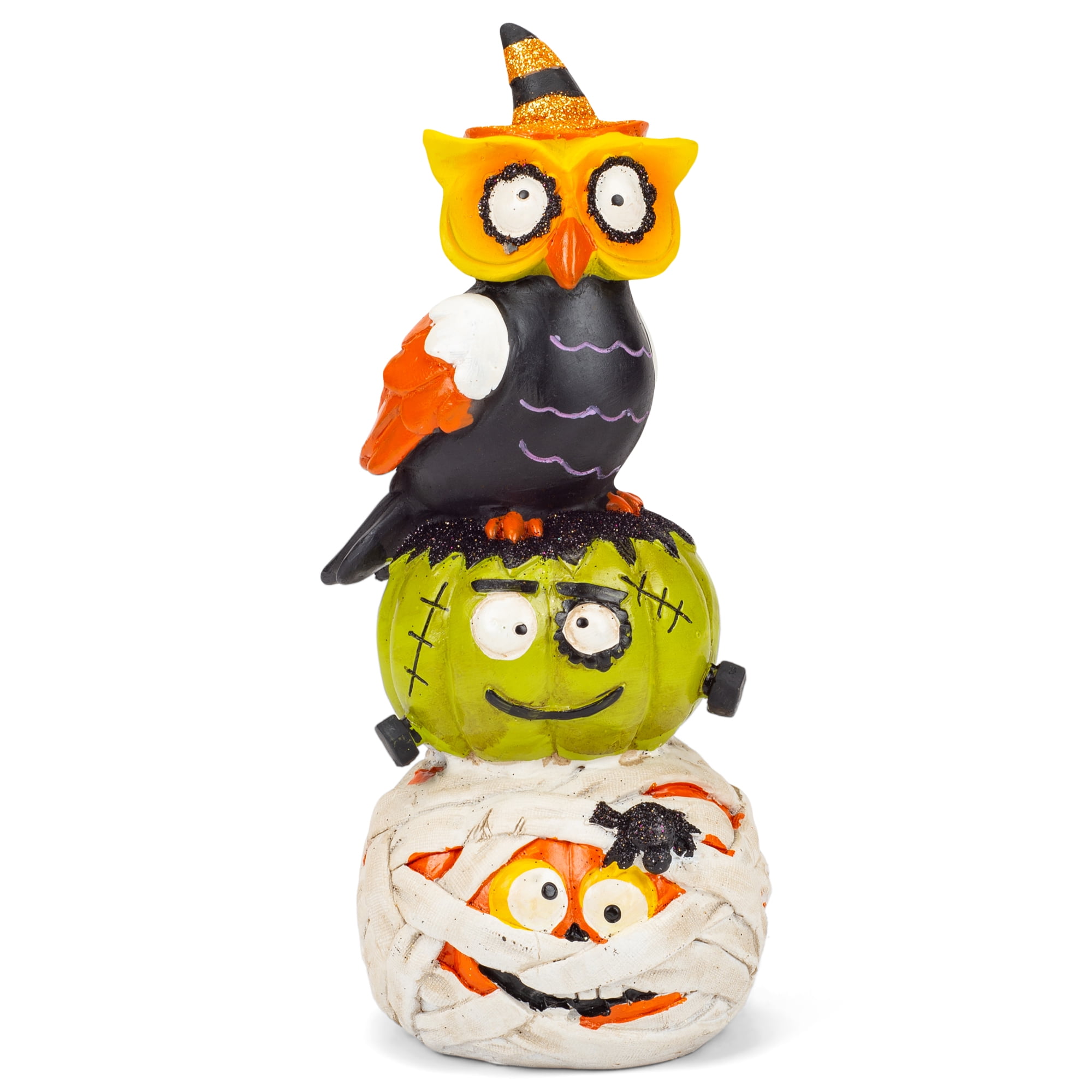 Mummified Pumpkin Frankenstein Owl Stacked 9 inch Resin Decorative ...