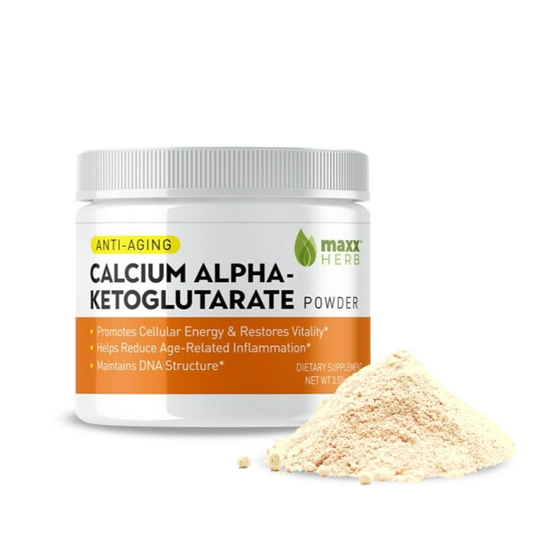 Maxx Herb Calcium Alpha-Ketoglutarate Powder, Ca-AKG, Anti-Aging, 100 ...