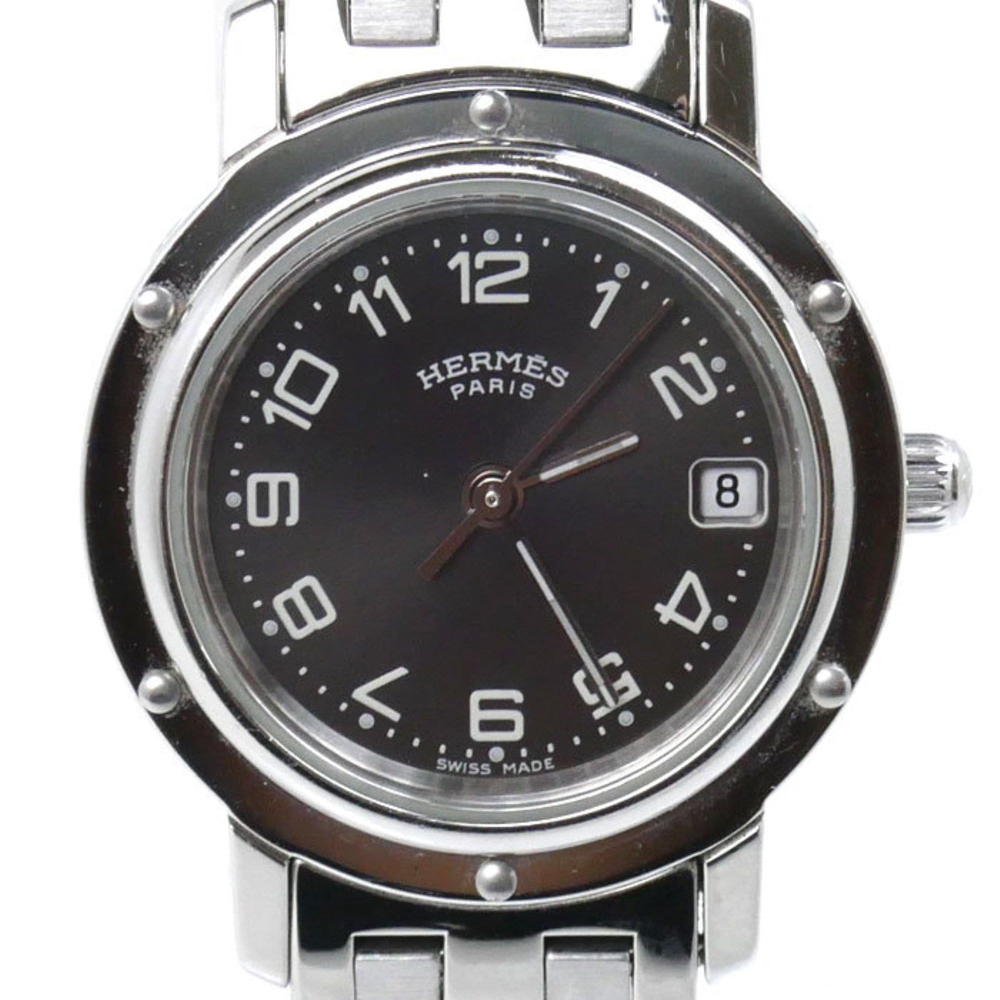 Pre-Owned HERMES Clipper watch, battery-operated, CL4.210, for women ...