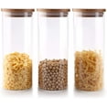 ComSaf Large Airtight Glass Food Storage Jars, Reusable Flour Canisters ...