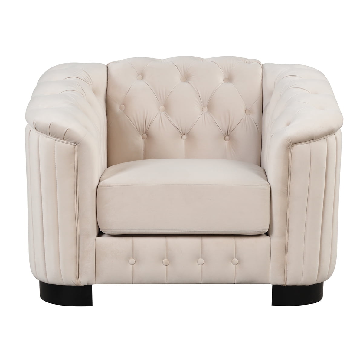 Velvet Accent Sofa, Upholstered Single Sofa Chair Tub Barrel Arm Chair ...