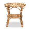 Baxton Studio Cariel Round Natural Brown Rattan Coffee Table with Open ...