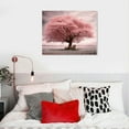 Fenyluxe Canvas Wall Art Decor Pink Landscape Tree and Leaves Painting ...
