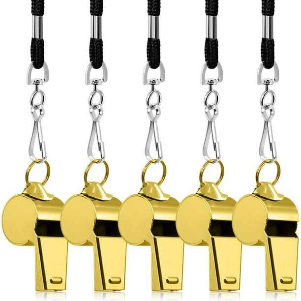 Set Of 5 Stainless Steel Whistles,Loud Emergency Signal Whistles For ...