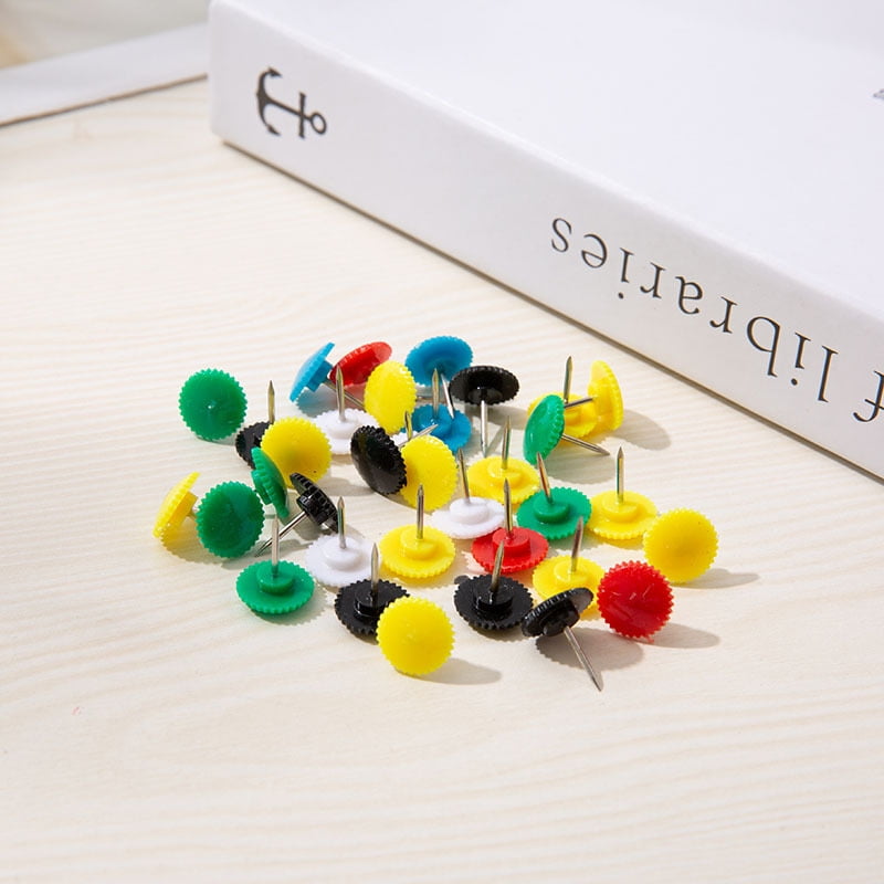 Tutuviw 100PCS Push Pins, Standard Clear Thumb Tacks Steel Point and ...