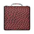 Black Red Snake Skin 3 Ring Binder Bag Zipper Binder Organizer with 14 ...