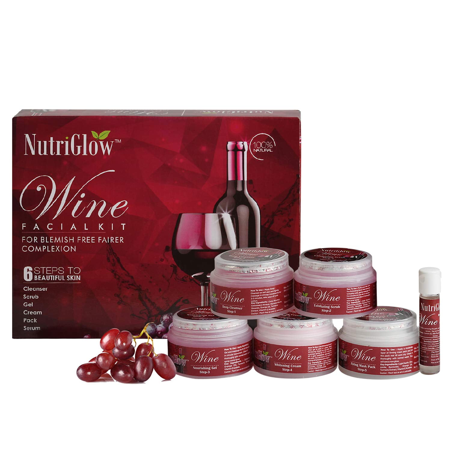 Click here for Nutriglow Wine Facial Kit 260gm 260gm prices