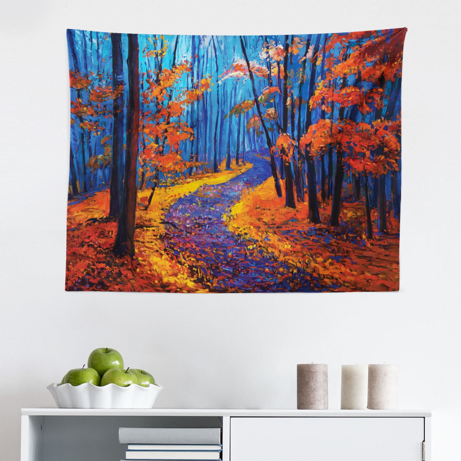 Country Tapestry, Pastoral Paint of a Forest in The Spring Time with ...