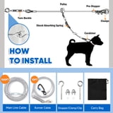 Dog Tie Out Runner for Yard, Trolley System for Large Dogs with 10ft ...