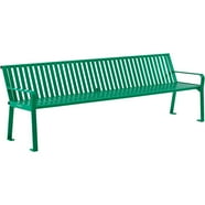 Global Industrial Outdoor Park Bench, 6 ft., Vertical Steel Slat, Black ...